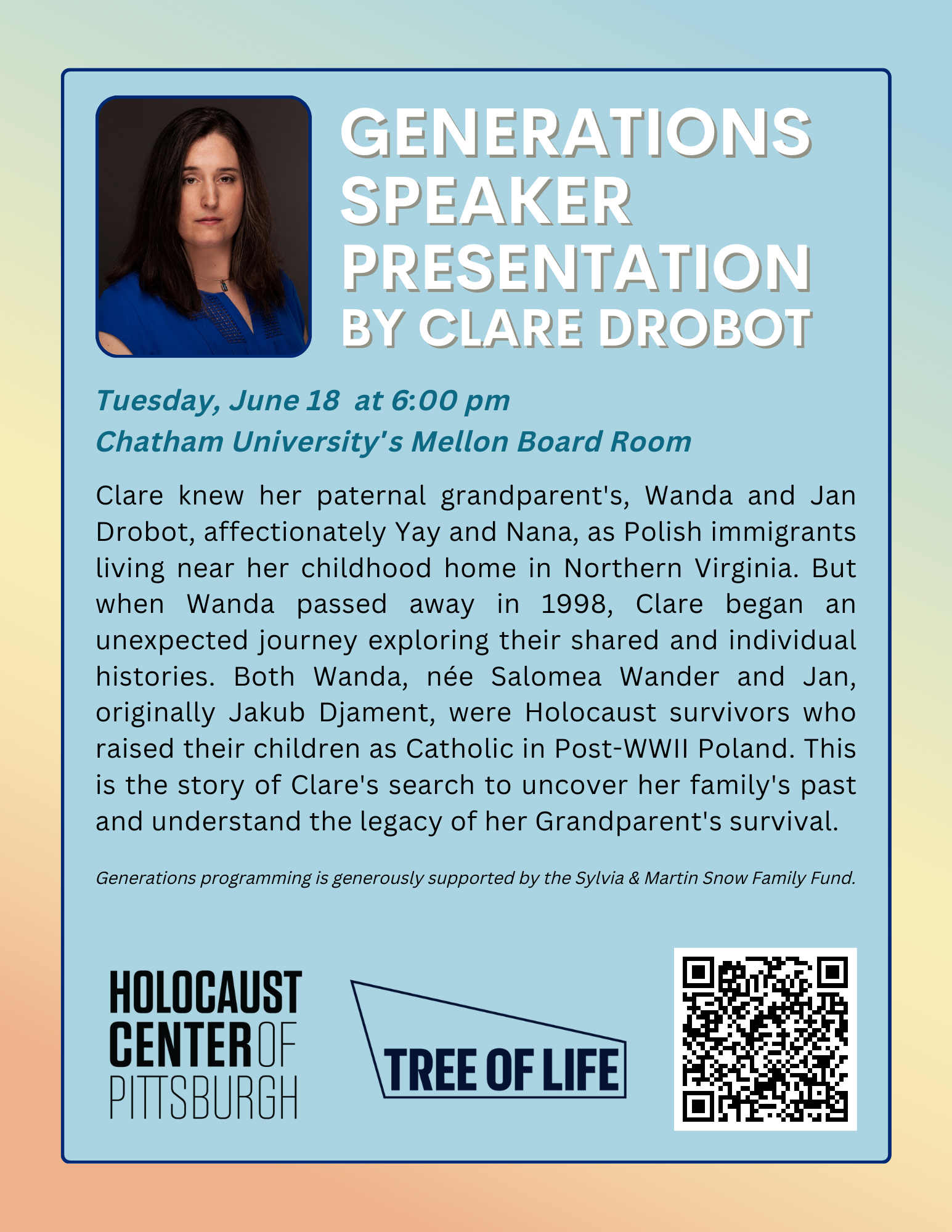 Holocaust Generations Speakers New & Featured Talks: Clare Drobot ...